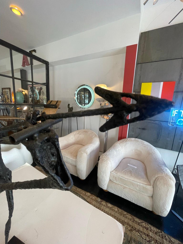 Expressionist Bronze Sculpture on Stone and Bronze Base For Sale at 1stDibs