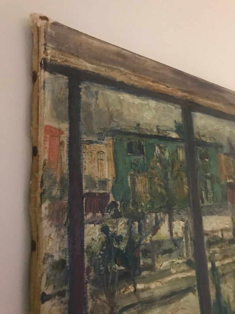 Expressionist Cityscape Window Painting by Olav Mathiesen, 1944 For ...