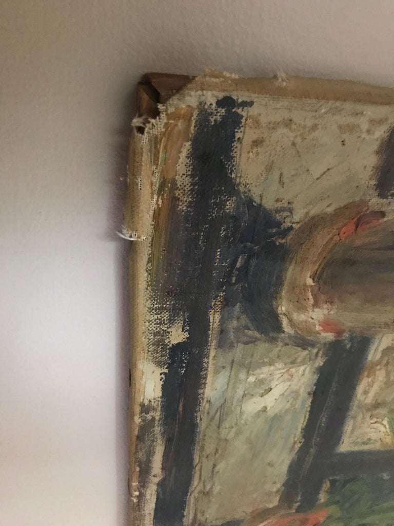 Expressionist Cityscape Window Painting by Olav Mathiesen, 1944 For ...