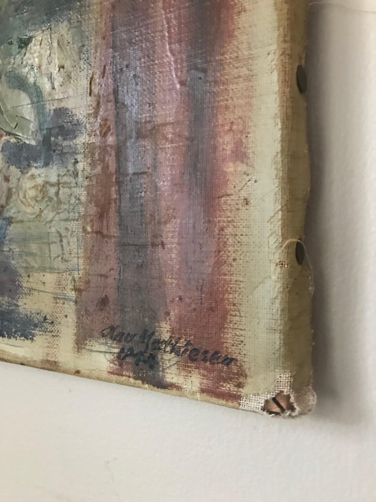 Expressionist Cityscape Window Painting by Olav Mathiesen, 1944 For ...