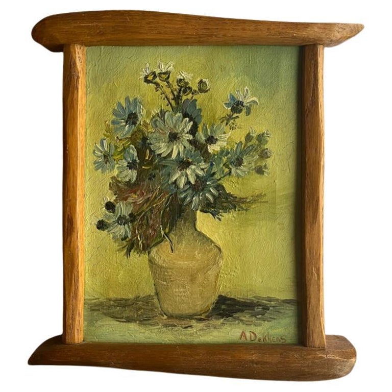 Expressionist Flower Stillife in Craft Frame For Sale at 1stDibs