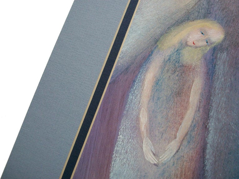 Expressionist Mixed Media Painting on Paper, Initialed, Unframed, Circa ...