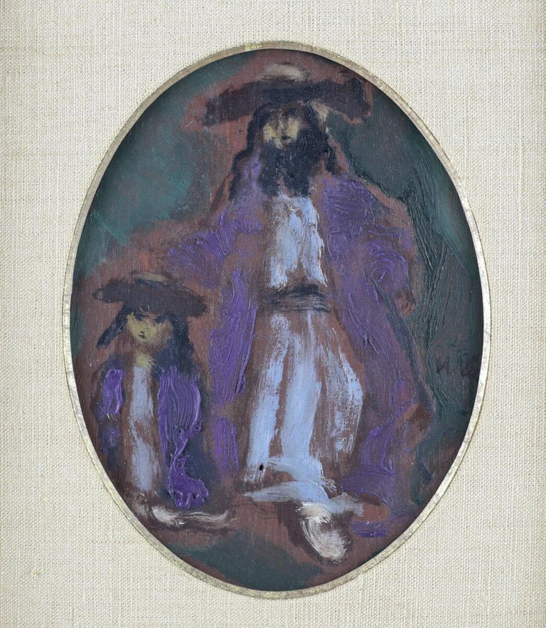 Expressionist Oil Painting of a Hasid and Son by Emmanuel Mané-Katz For ...