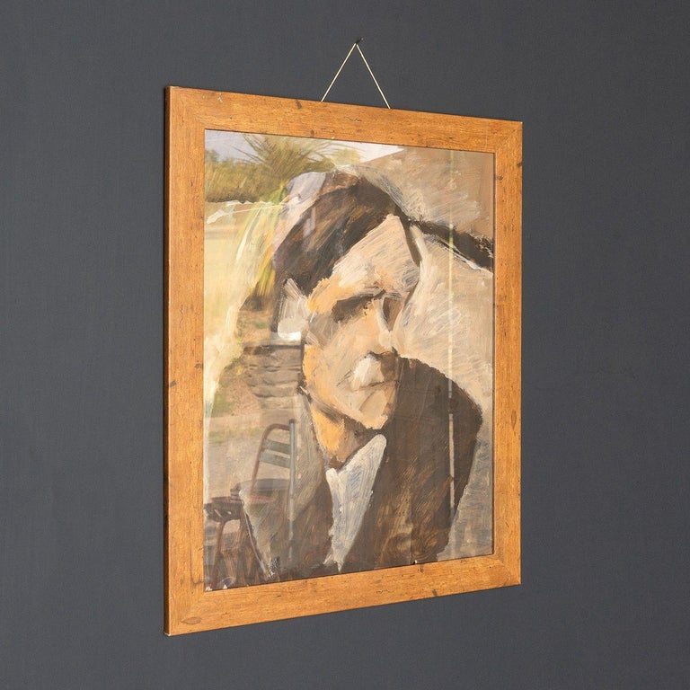 Expressionist Portrait of a Man, Oil on Paper, Mid 20th Century For ...