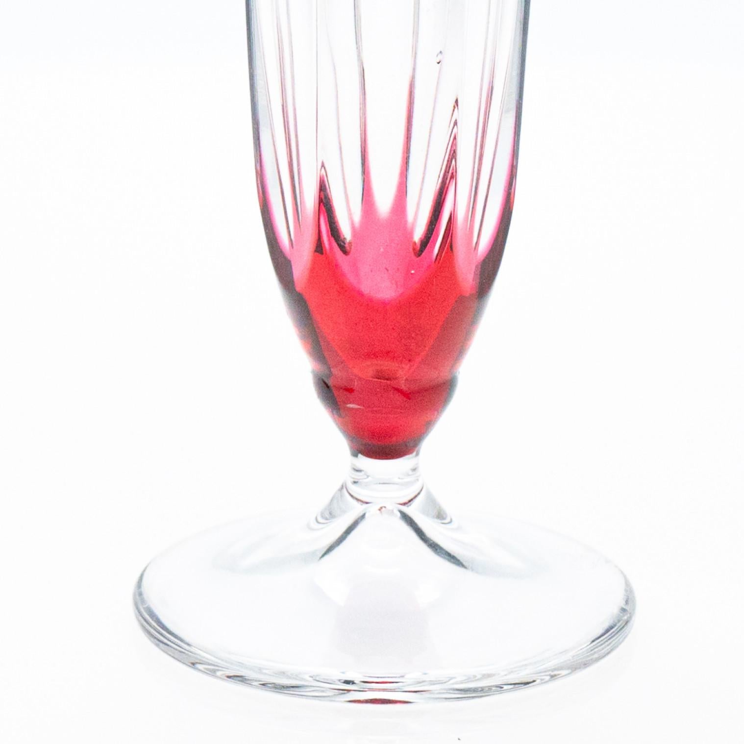 Exquise Small Vase, Deep Rose Red Crystal, Bohemia, Czech Republic ...