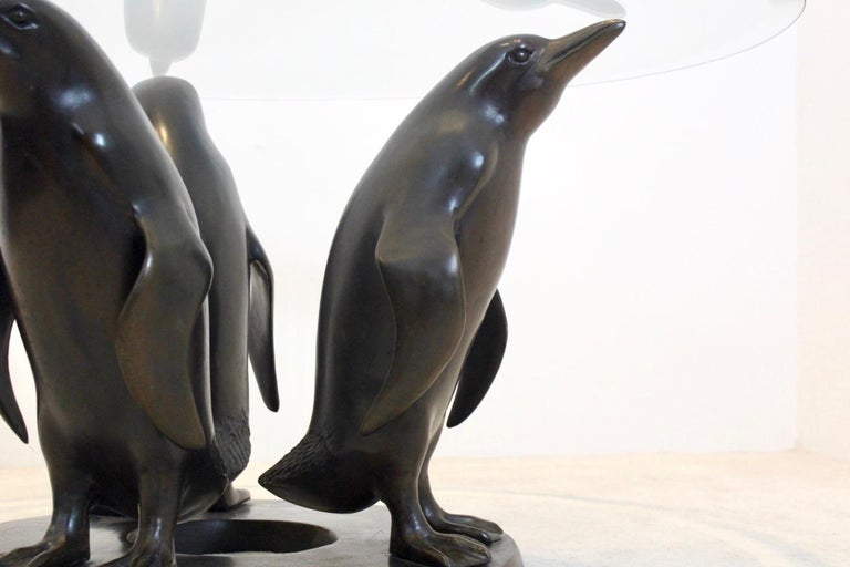 Exquisit Sculptural Bronze Penguin Coffee Table by J. Daste at 1stDibs ...