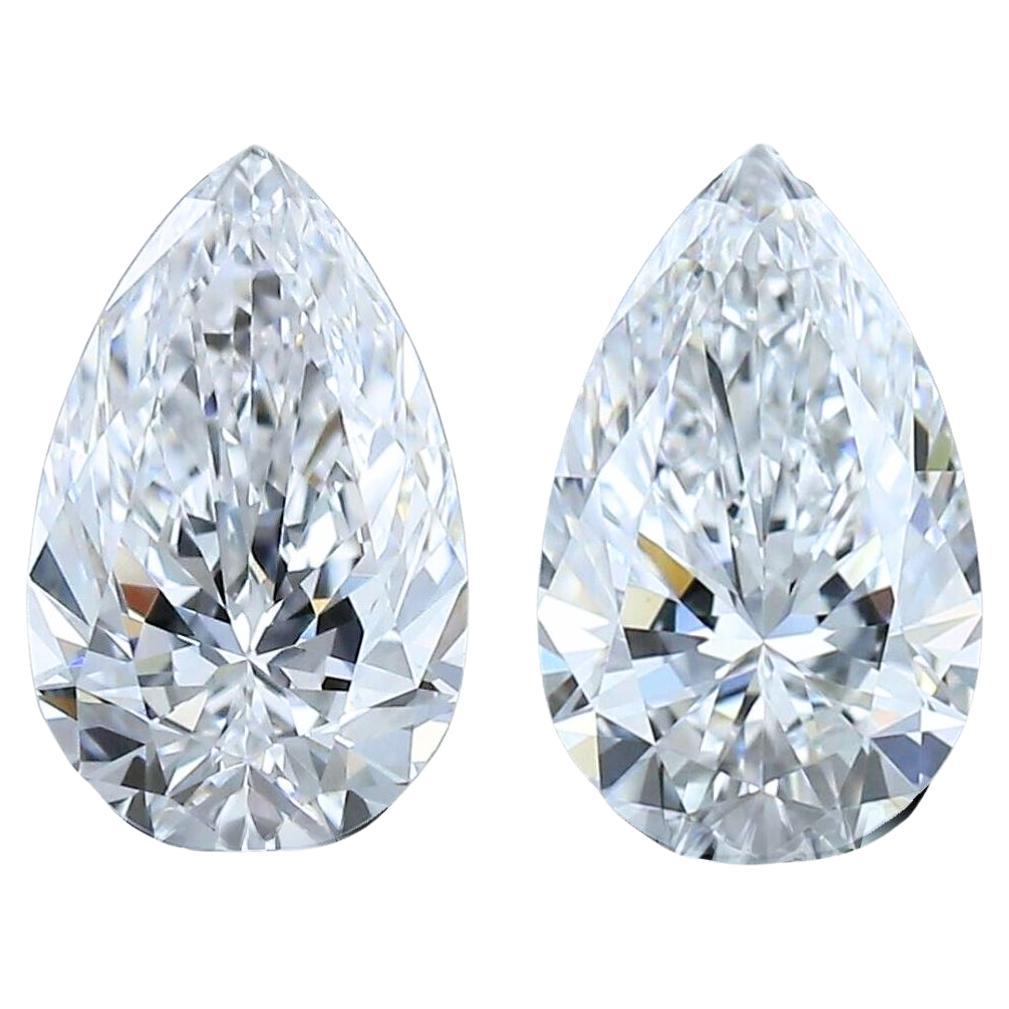 Exquisite 1.45ct Double Excellent Ideal Cut Pair of Pear-Shaped Diamonds - GIA For Sale at 1stDibs