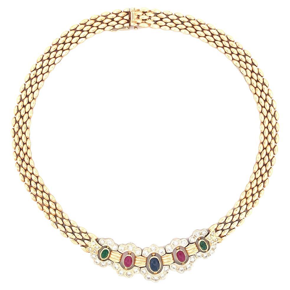 Exquisite 14k White Gold Natural Emerald Hand Carved Necklace For Sale ...