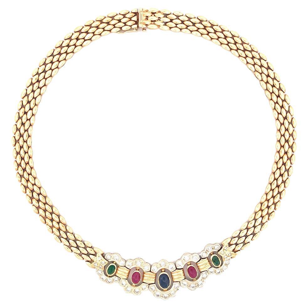H. Stern Brazil Multi-Color Gemstone Yellow Gold Necklace For Sale at ...
