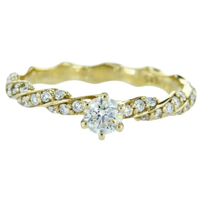 Exquisite 18K Yellow Gold Diamond Ring For Sale at 1stDibs