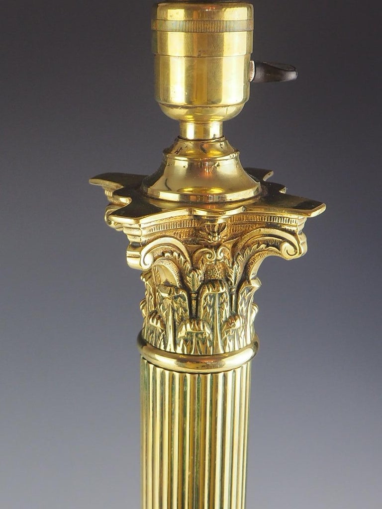 Exquisite 19th Century Brass Corinthian Table Lamp For Sale at 1stDibs