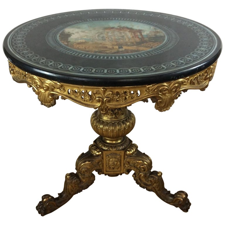 French Gueridon 19th Century Louis XV Style Giltwood Center Table Side ...