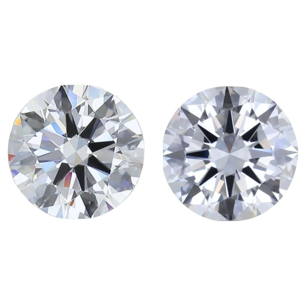 Exquisite 2.00ct Gorgeous Pair of Round-Shaped Diamonds - IGI Certified ...
