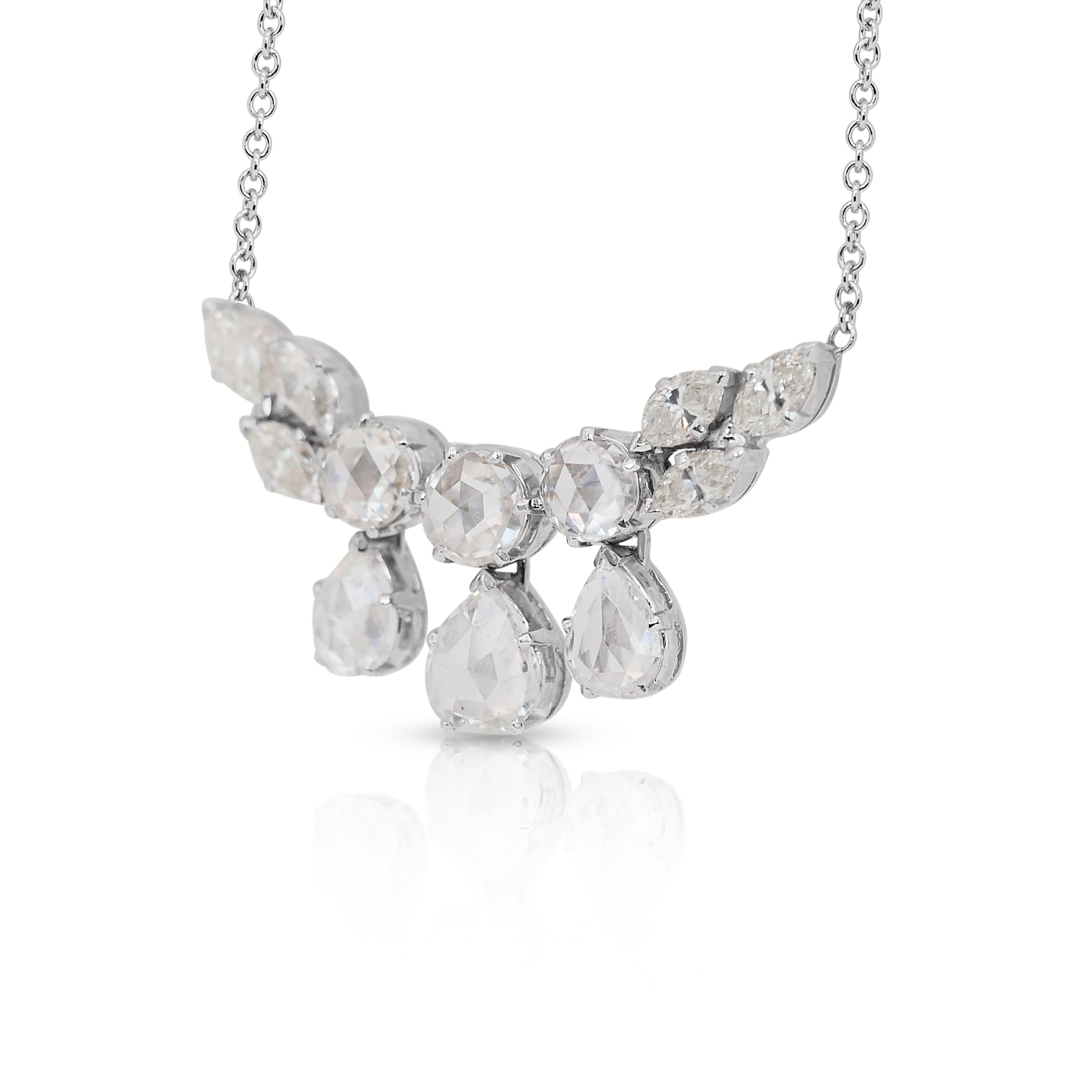 Exquisite 6.88ct Diamonds Drop Necklace with Pendant in 18k White Gold ...