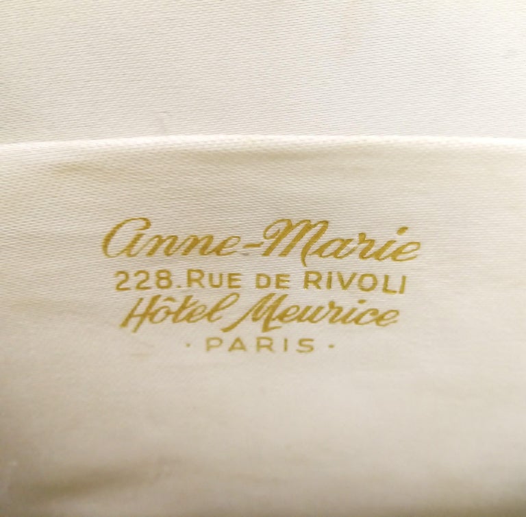 Exquisite Anne-Marie of Paris white leather and gilt 'Hand of Cards ...