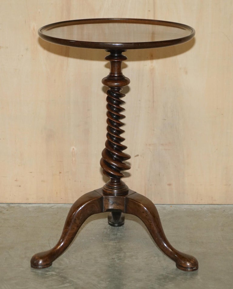 Exquisite Antique George III circa 1800 Hardwood Side Table with Spiral ...
