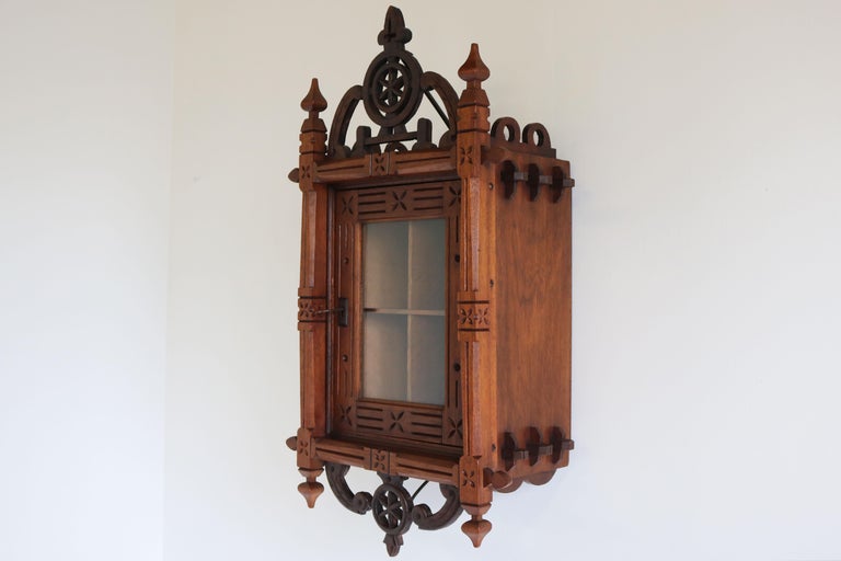 Exquisite Arts and Crafts Wall Cabinet / Display Cabinet Hand Carved ...