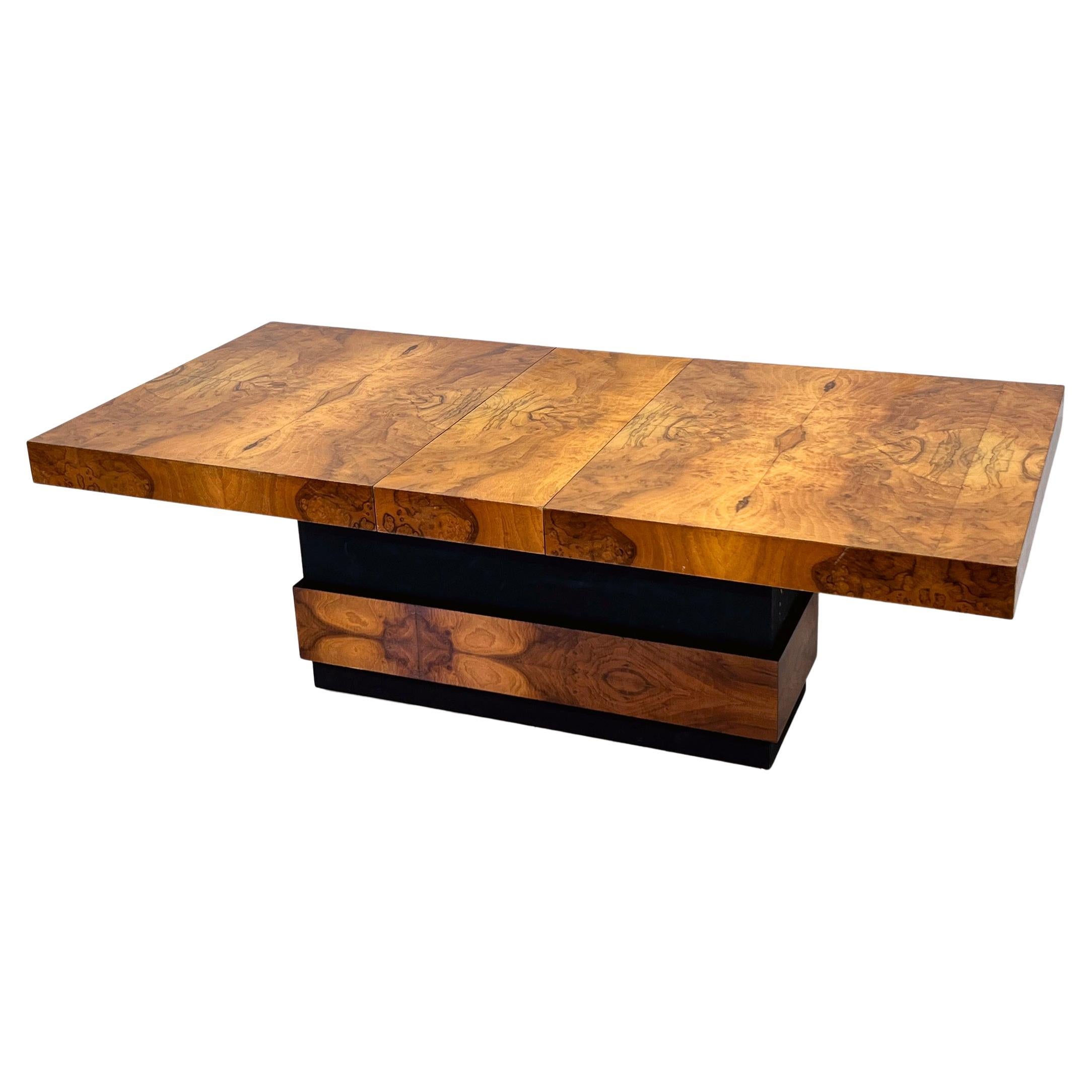 Midcentury Burl Wood Dining Table with Leaf at 1stDibs | cb2 burlwood ...