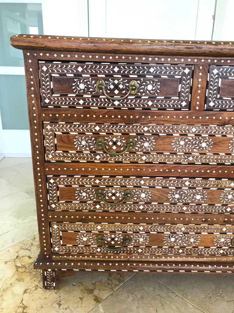 Exquisite Chest of Drawers with Bone Inlays and Marquetry Designs ...