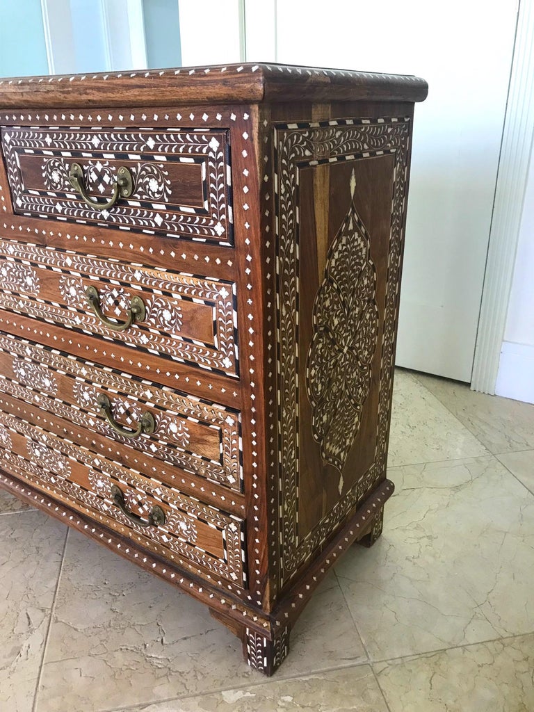 Exquisite Chest of Drawers with Bone Inlays and Marquetry Designs ...