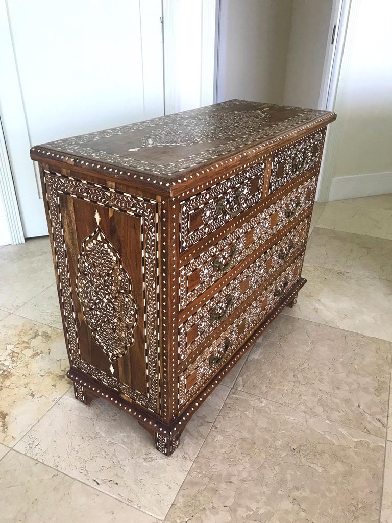 Exquisite Chest of Drawers with Bone Inlays and Marquetry Designs ...