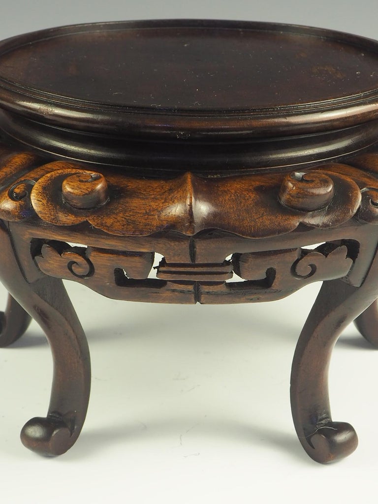 Exquisite Chinese Display Stand Carved Hardwood For Sale at 1stDibs