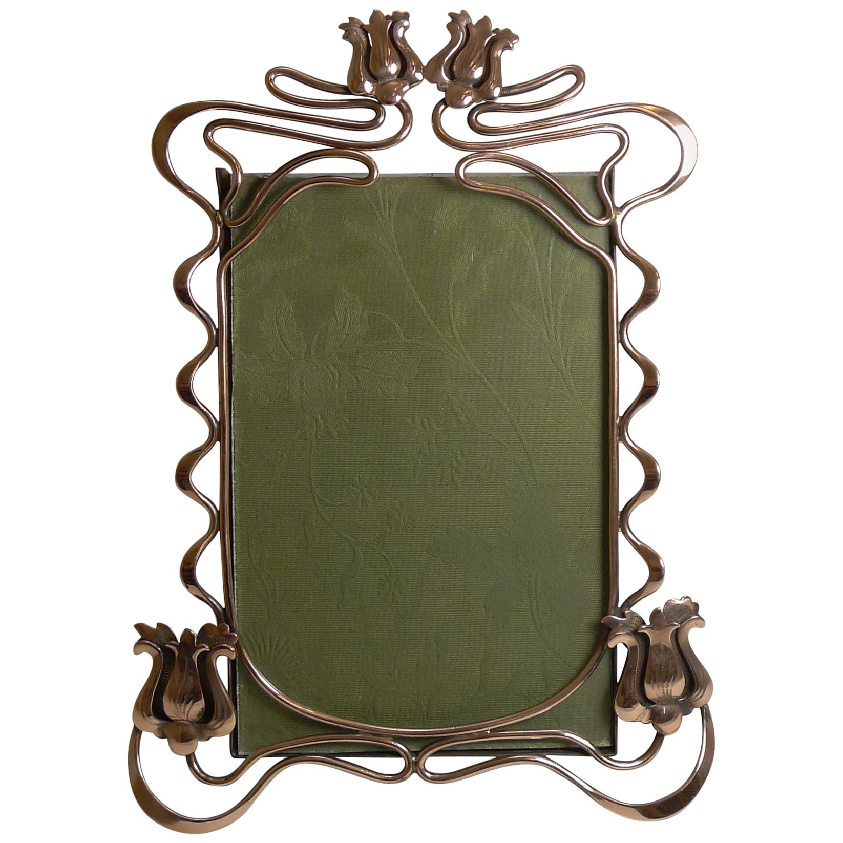 Exquisite English Art Nouveau Photograph / Picture Frame in Copper ...