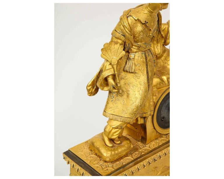 Exquisite French Charles X Ormolu Chinoiserie Figural Table Clock For ...