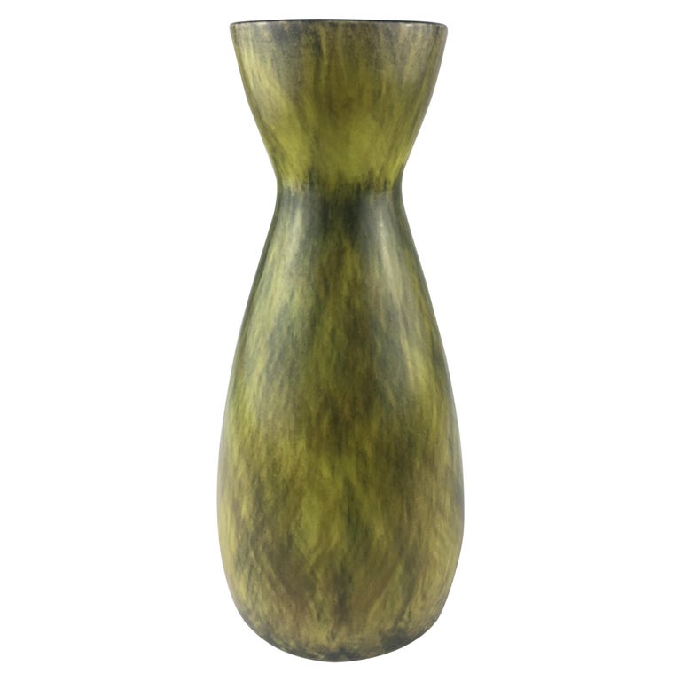 Saint Clement Midcentury Vase, Brown, Green and Yellow For Sale at 1stDibs