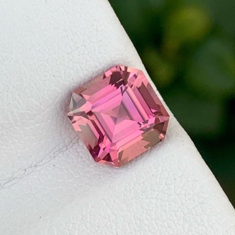 Exquisite Hot Pink Tourmaline For Ring 2.10 Carats Fancy Asscher Cut ...