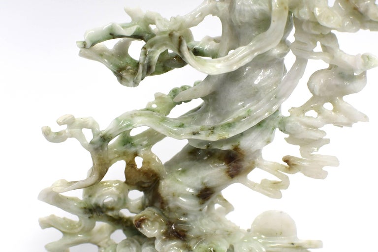 Exquisite Jade Fairy Statue, Finely Carved Jadeite Sculpture at 1stDibs
