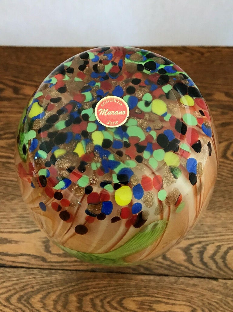 Exquisite Large Murano Floral Luxury Art Glass Vase Estate Find For ...