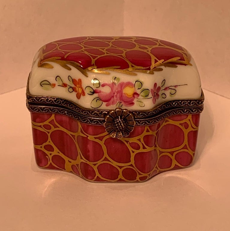 Exquisite Limoges France Peint Main Porcelain Box with 4 Perfume ...