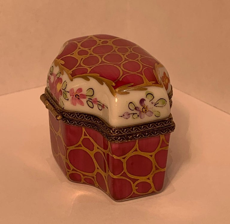 Exquisite Limoges France Peint Main Porcelain Box with 4 Perfume ...