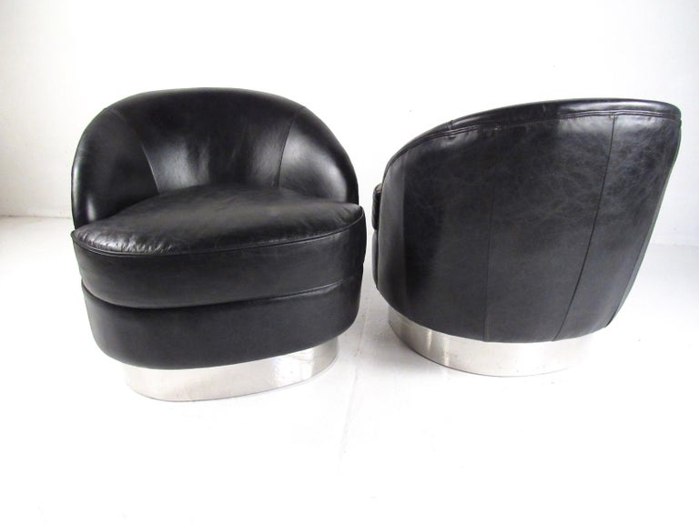 Exquisite Midcentury Club Chairs after Karl Springer For Sale at 1stDibs