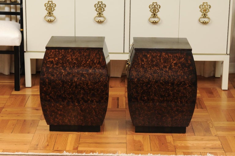 Exquisite Pair of Bombe Small Chests by Bert England for Widdicomb ...