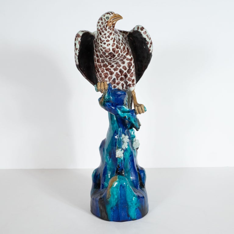 Exquisite Pair of French Art Deco Hand Painted and Glazed Ceramic ...