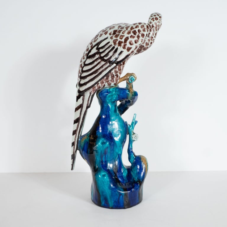 Exquisite Pair of French Art Deco Hand Painted and Glazed Ceramic ...