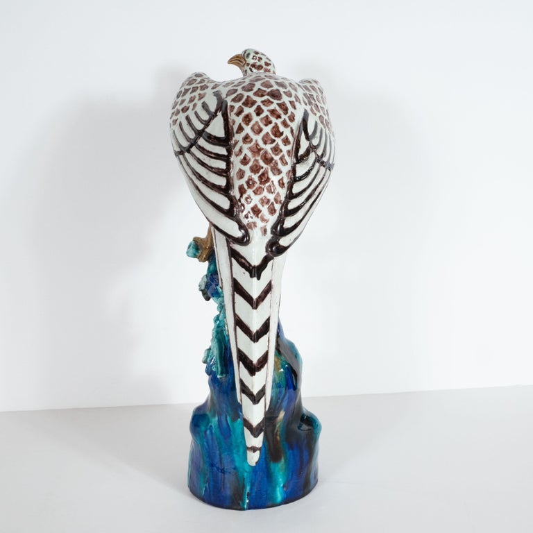 Exquisite Pair of French Art Deco Hand Painted and Glazed Ceramic ...