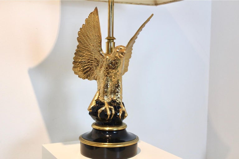 Exquisite Pair of Large Belgian Brass Eagle Sculptured Table Lamps for ...