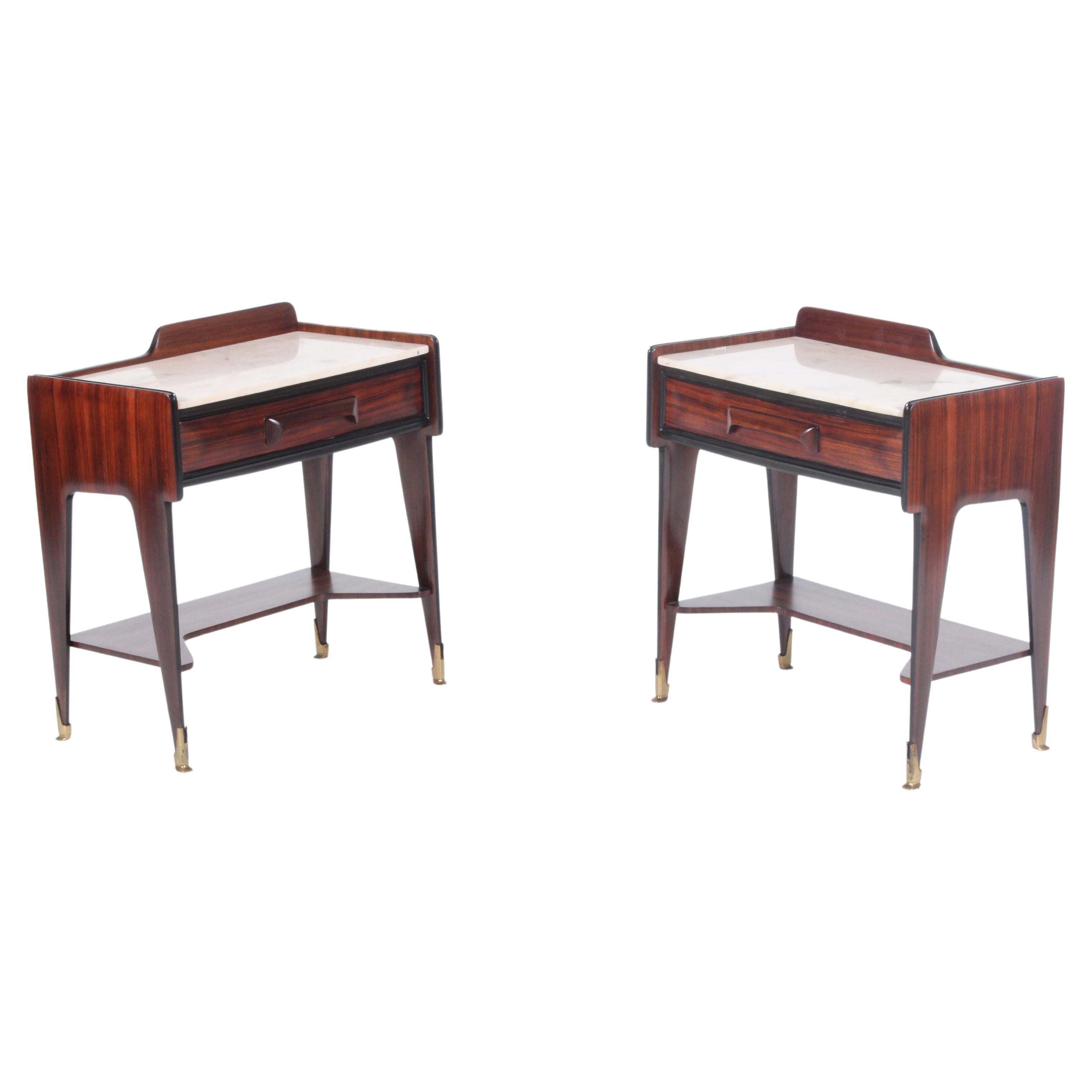 Pair of Italian Midcentury Nightstands with Sculptural Base For Sale at ...