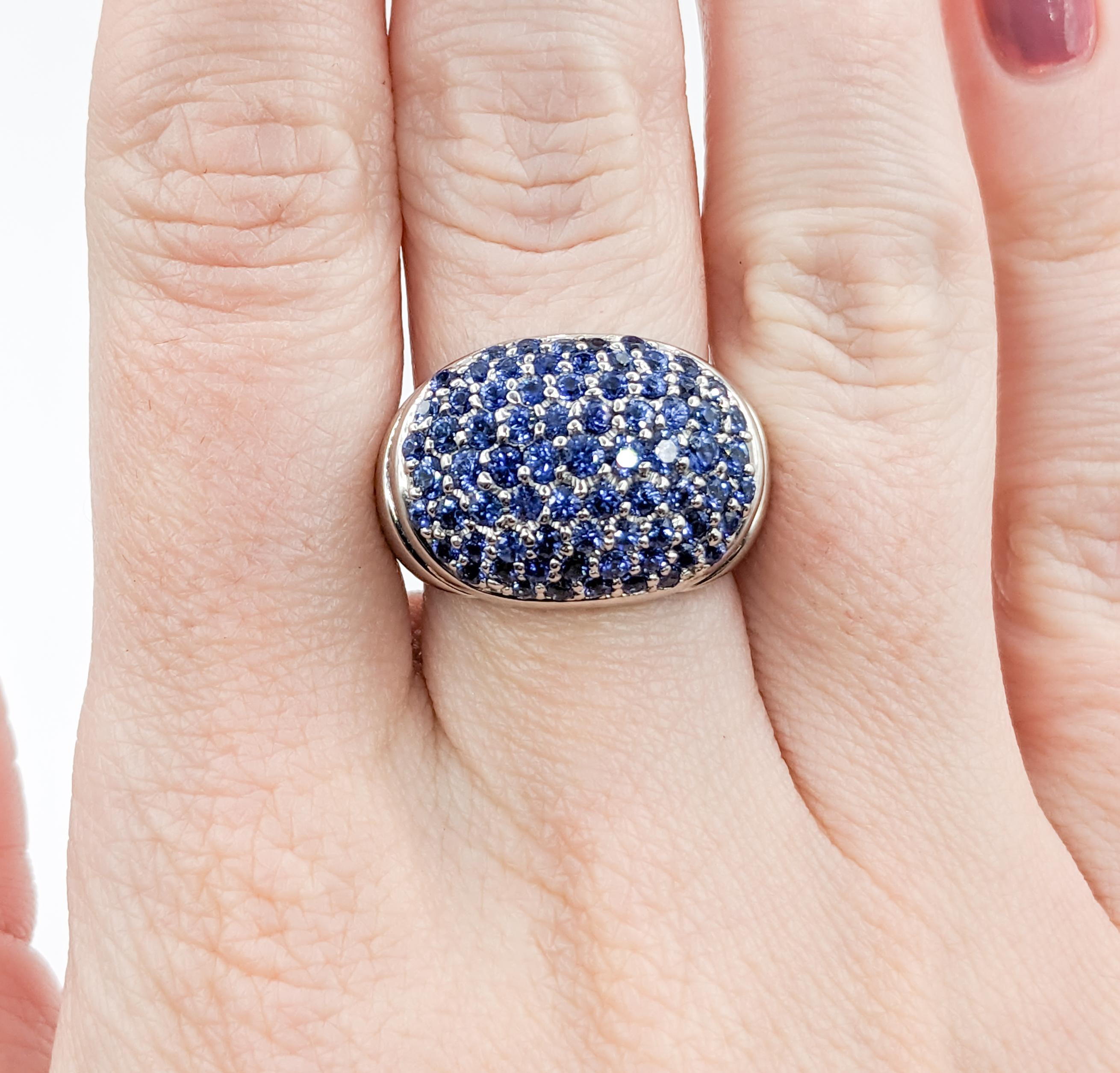 Exquisite Pave Sapphire and Diamond Ring For Sale at 1stDibs