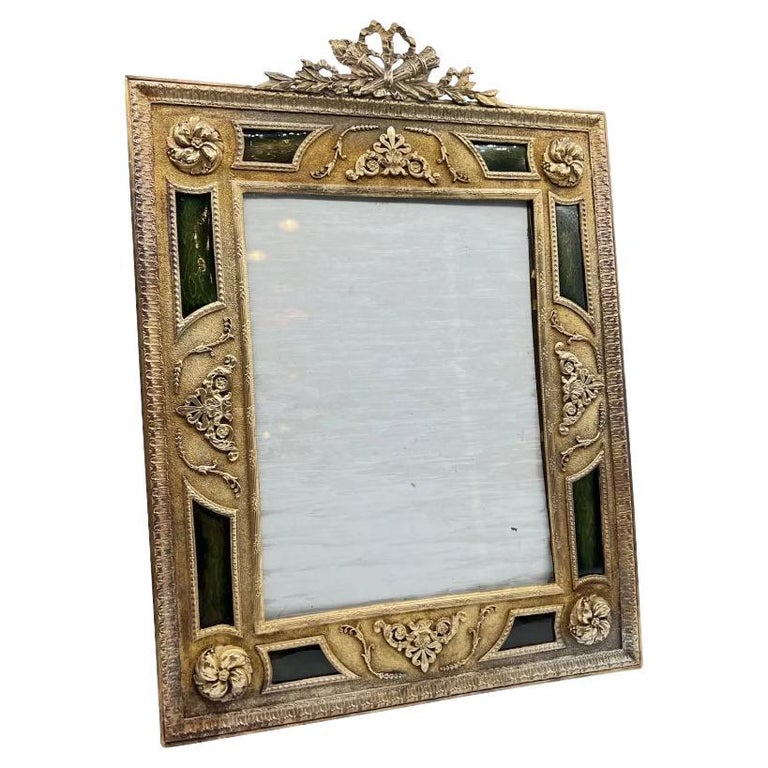 Exquisite Quality French Ormolu and Green Guilloche Enamel Frame For ...