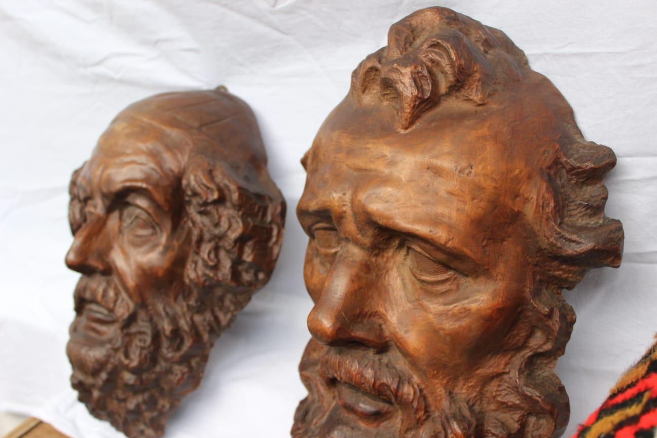 Exquisite Relief Sculptures of Ancient Greek Philosophers in Walnut ...