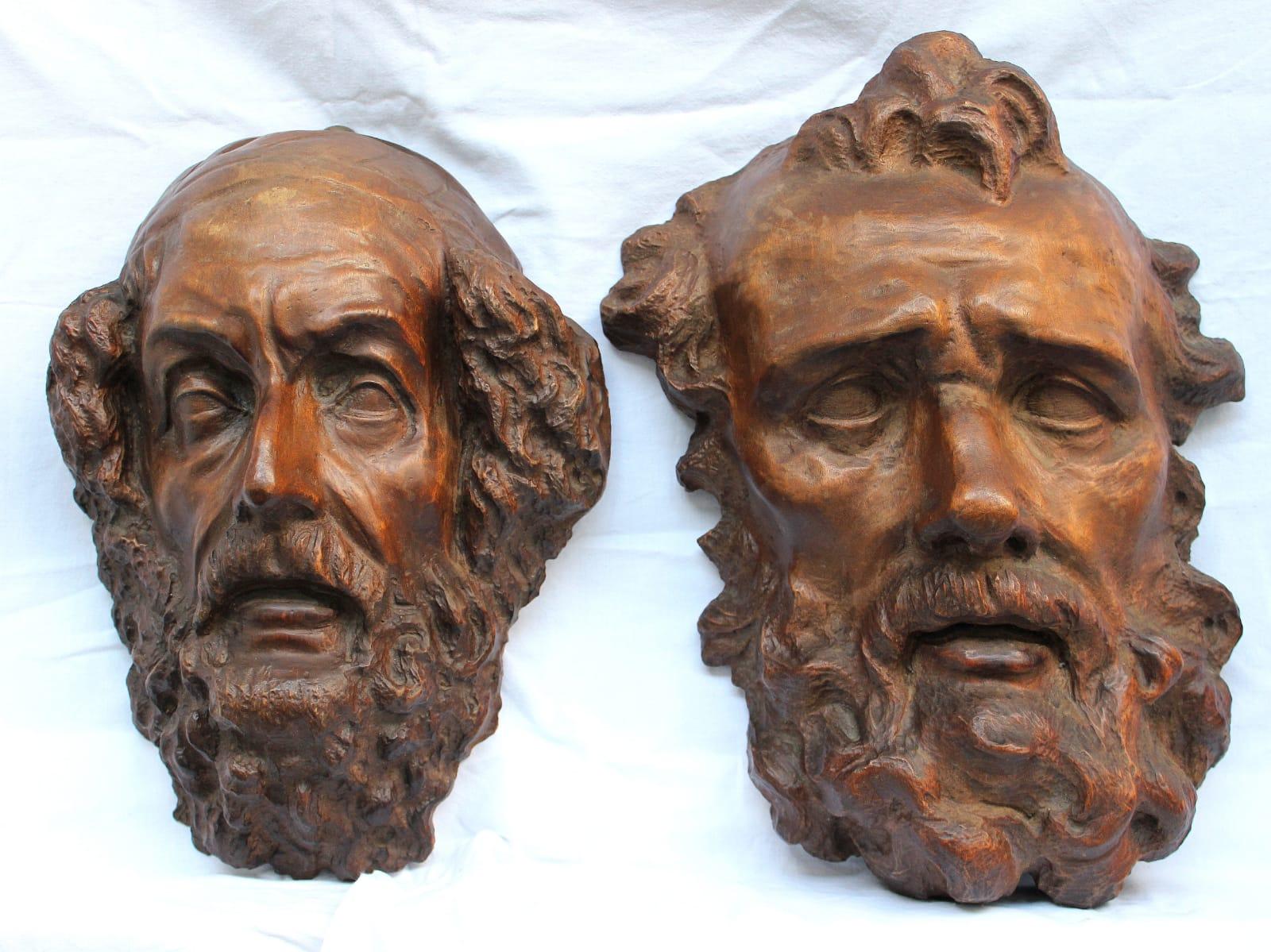 Exquisite Relief Sculptures of Ancient Greek Philosophers in Walnut ...