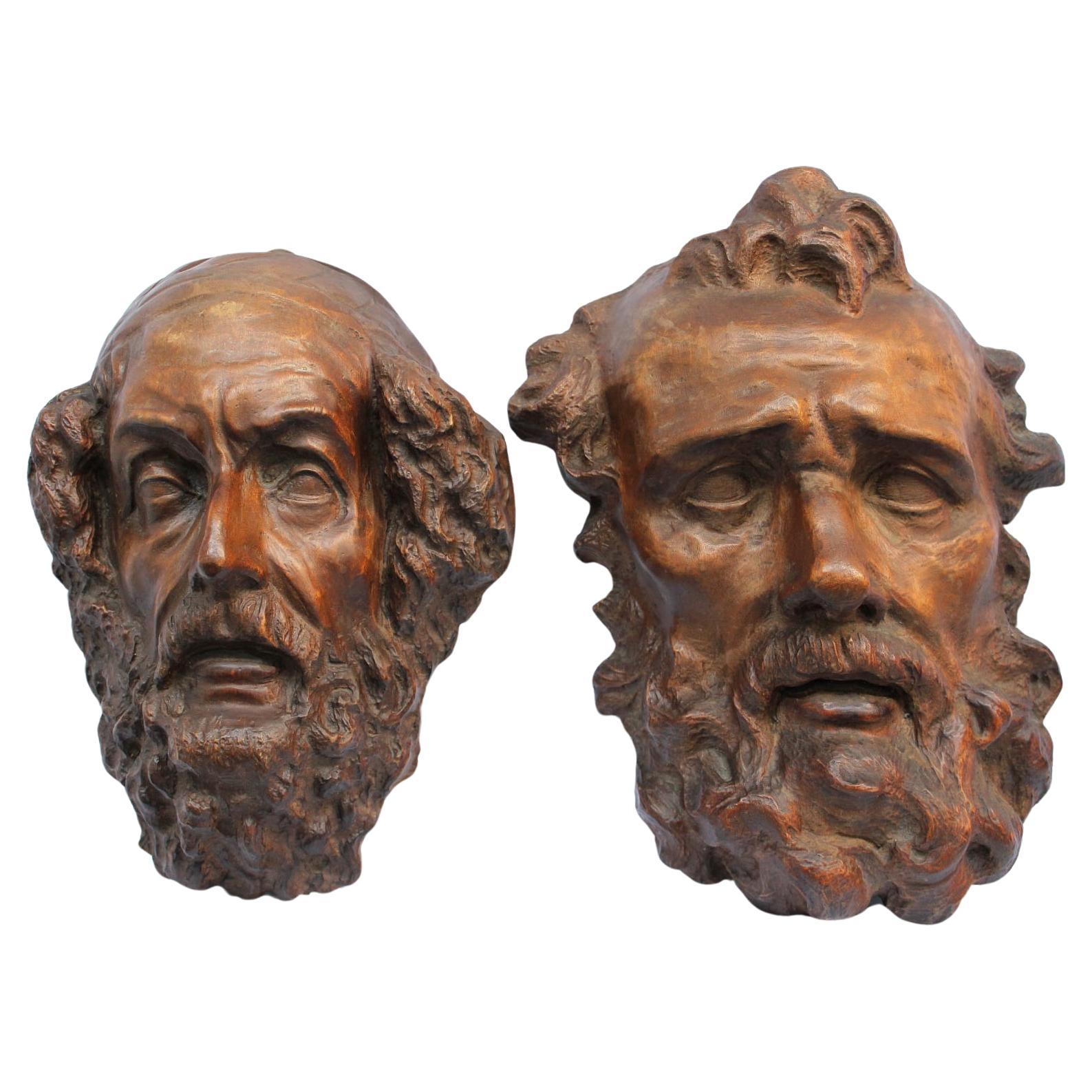 Exquisite Relief Sculptures of Ancient Greek Philosophers in Walnut ...