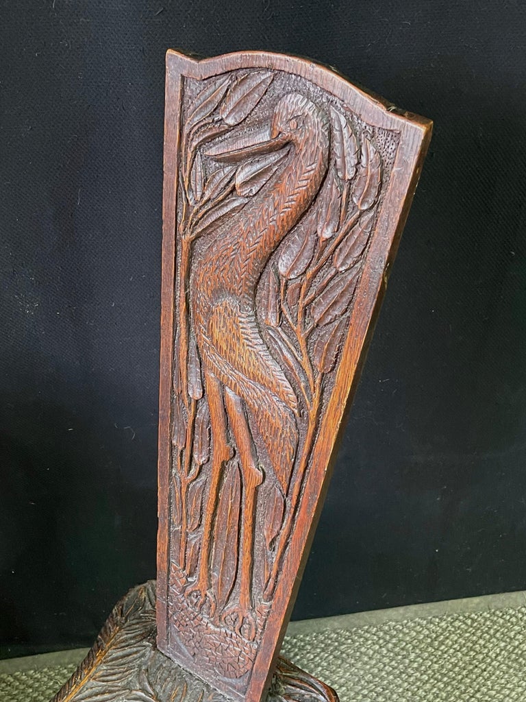 Exquisite Scottish Carved Oak Spinning Chair For Sale at 1stDibs