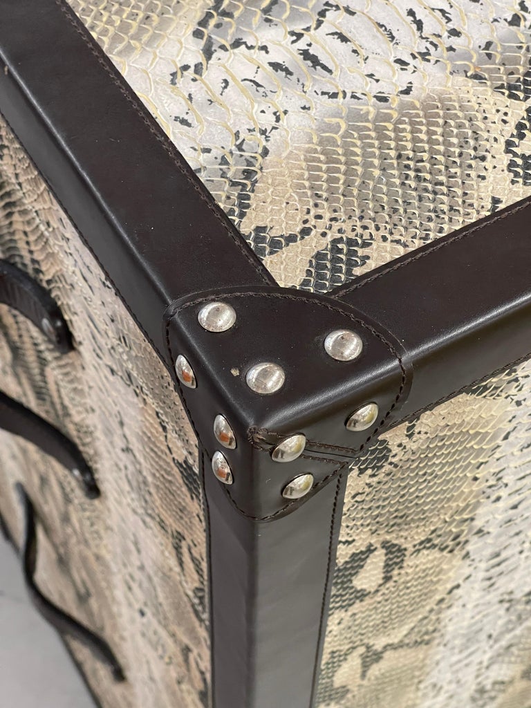 Exquisite Serge de Troyer Snakeskin Embossed Leather Desk at 1stDibs