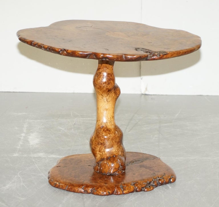 Exquisite Solid Burr Walnut Handcrafted by Nature Side End Lamp Wind ...