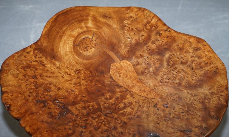Exquisite Solid Burr Walnut Handcrafted by Nature Side End Lamp Wind ...